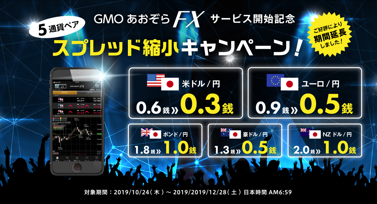 GMOあおぞらFXサービス開始記念「スプレッド縮小キャンペーン！」 | キャンペーン | 個人口座の開設 | GMOあおぞらネット銀行